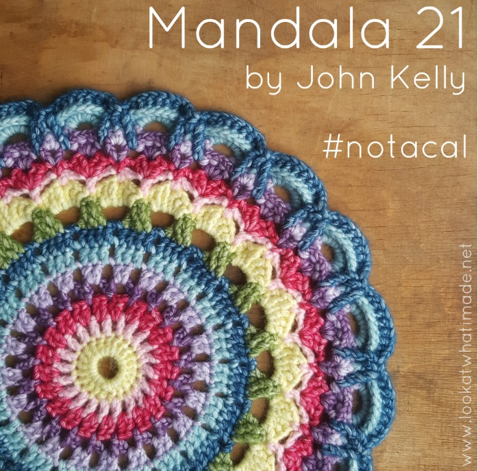 Mandala 21 – by John Kelly (with my own border) – One Skein of Love
